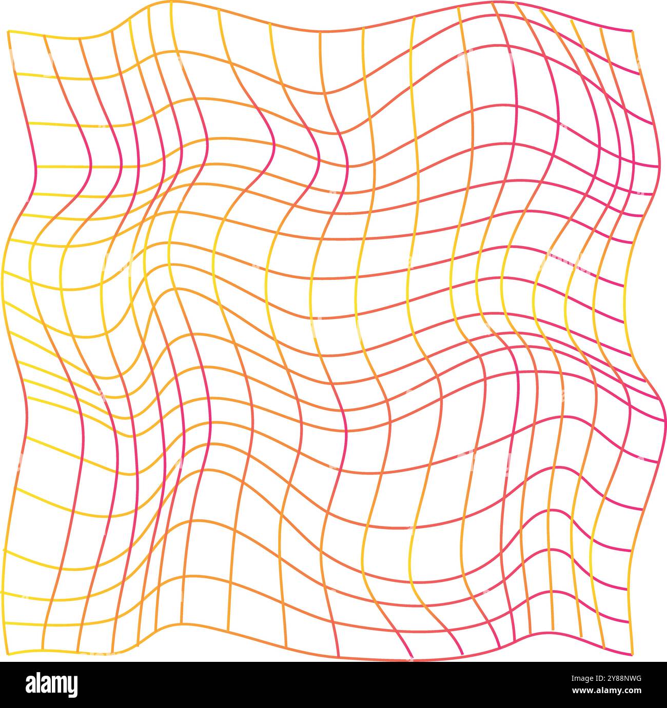 Distorted grid surface warped Cut Out Stock Images & Pictures - Alamy