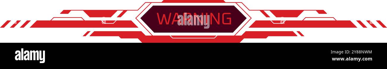Warning indicator for digital game hud. Interface element isolated on ...