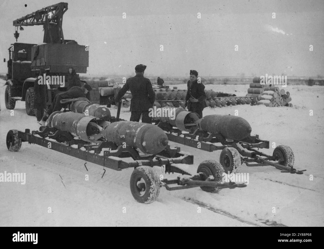 Hampden In The Snow. These photographs show scenes on a ***** on bomber ...