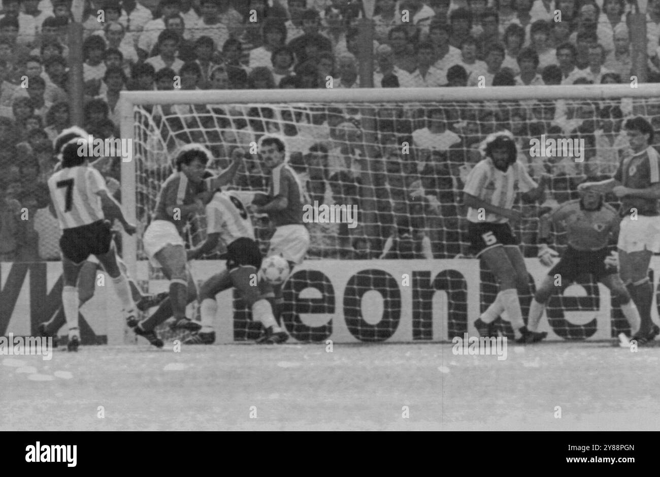 Argentine soccer player Jorge Burruchaga (left) with number 7, who ...
