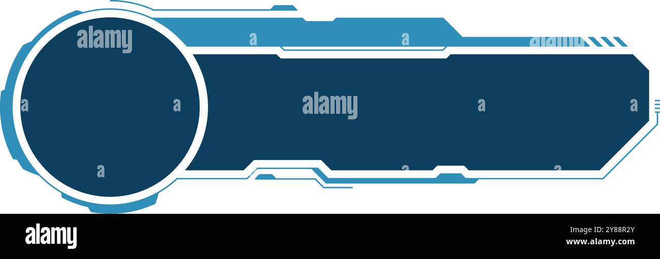 Digital text box in blue neon futuristic style isolated on white ...