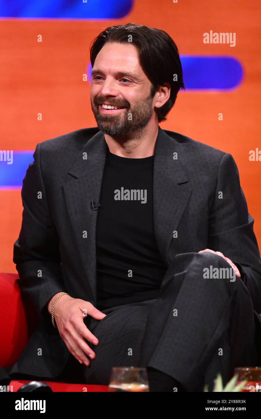 EDITORIAL USE ONLY Sebastian Stan during filming for the Graham Norton ...