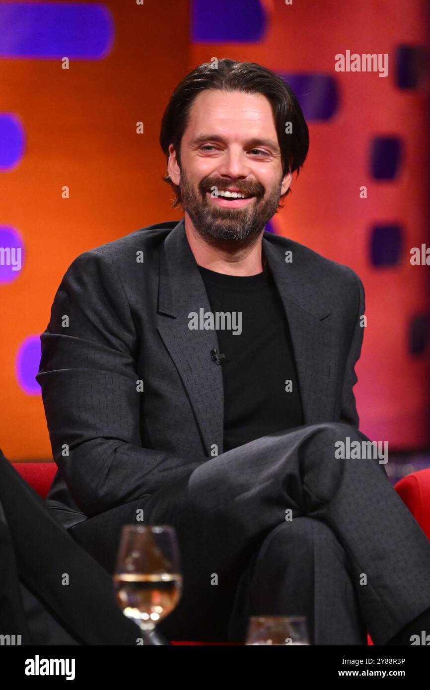 EDITORIAL USE ONLY Sebastian Stan during filming for the Graham Norton ...