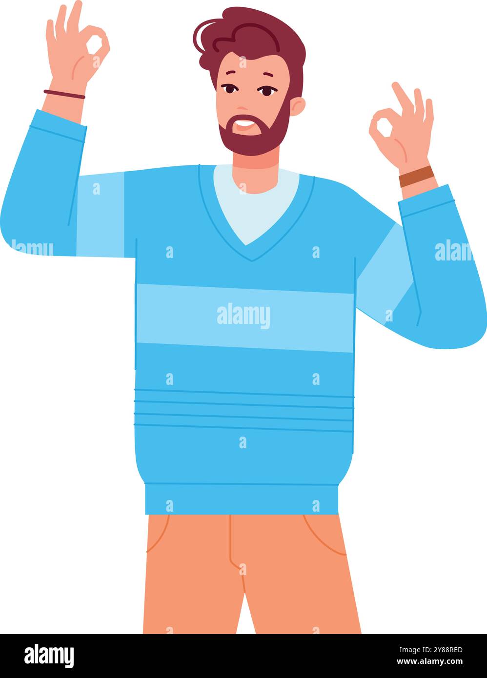 Positive man show ok gesture. Cheerful sign isolated on white ...