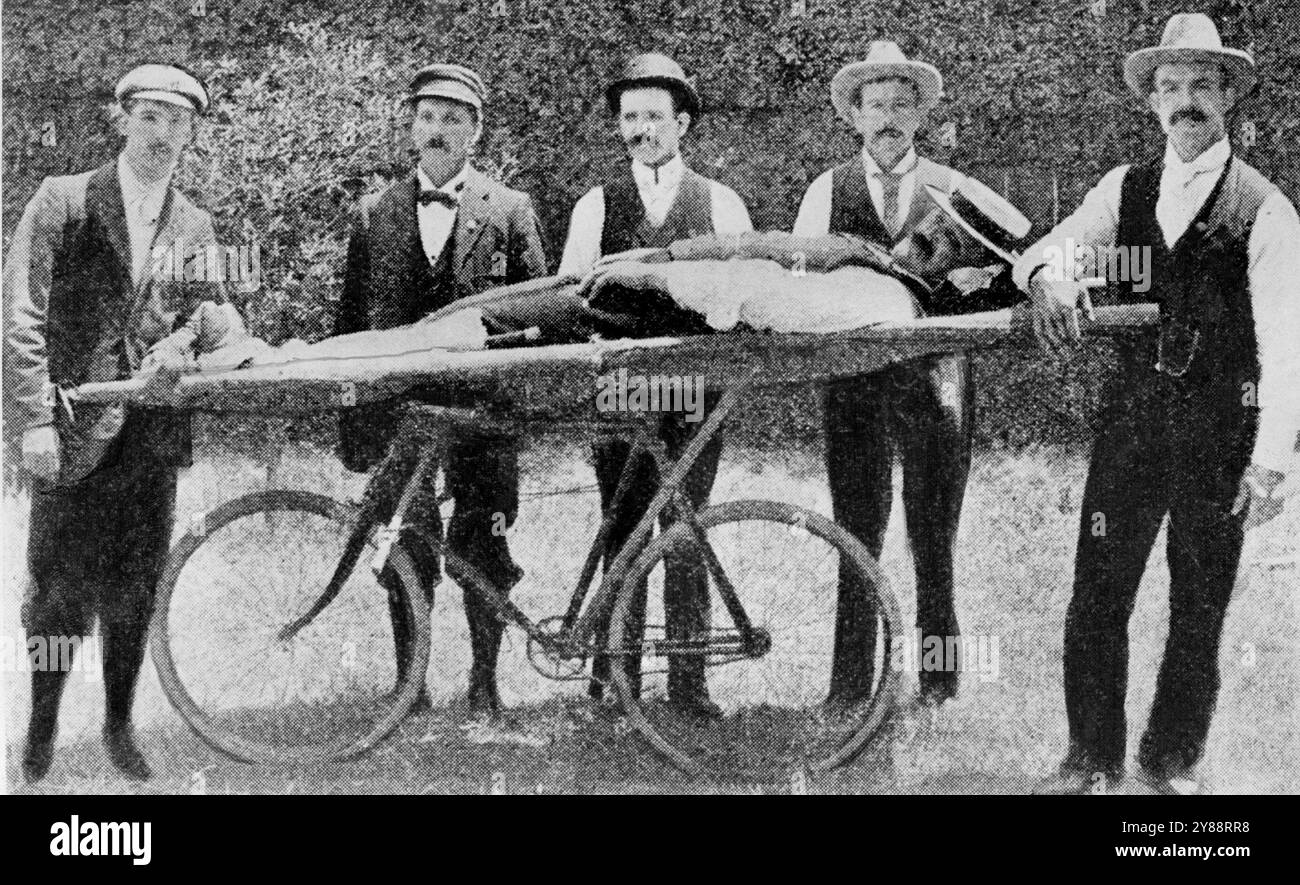 An improvised ambulance stretcher used by the St. John Ambulance ...
