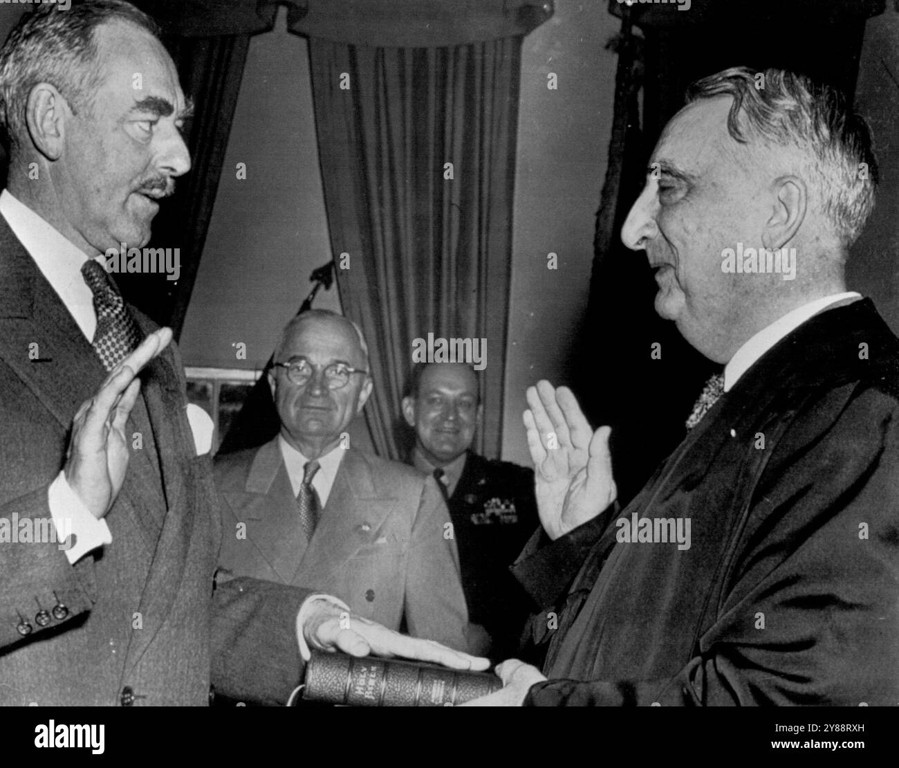 Acheson Takes Oath -- Dean Acheson (left) today is sworn in as ...
