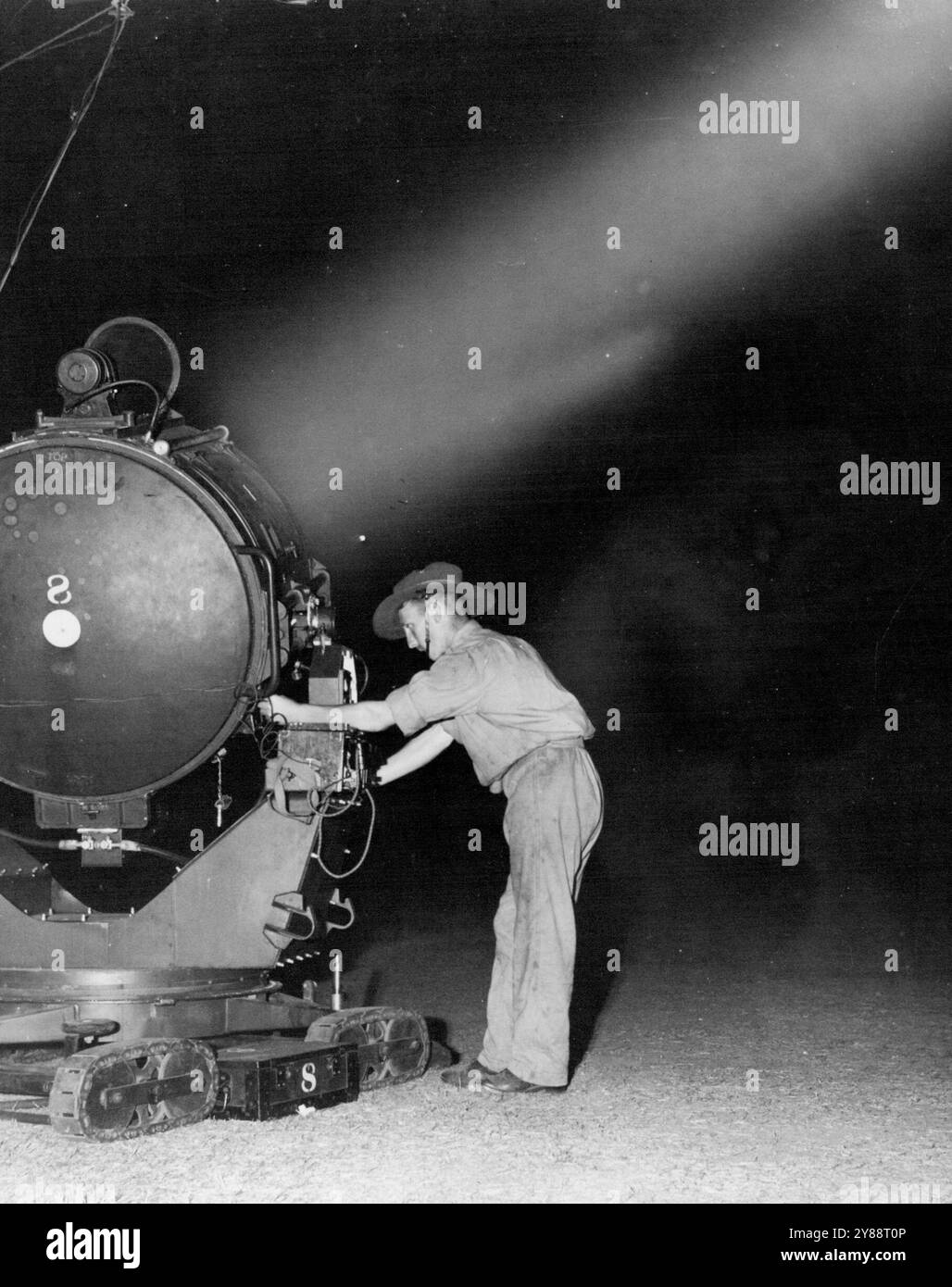 World war searchlight Black and White Stock Photos & Images - Alamy