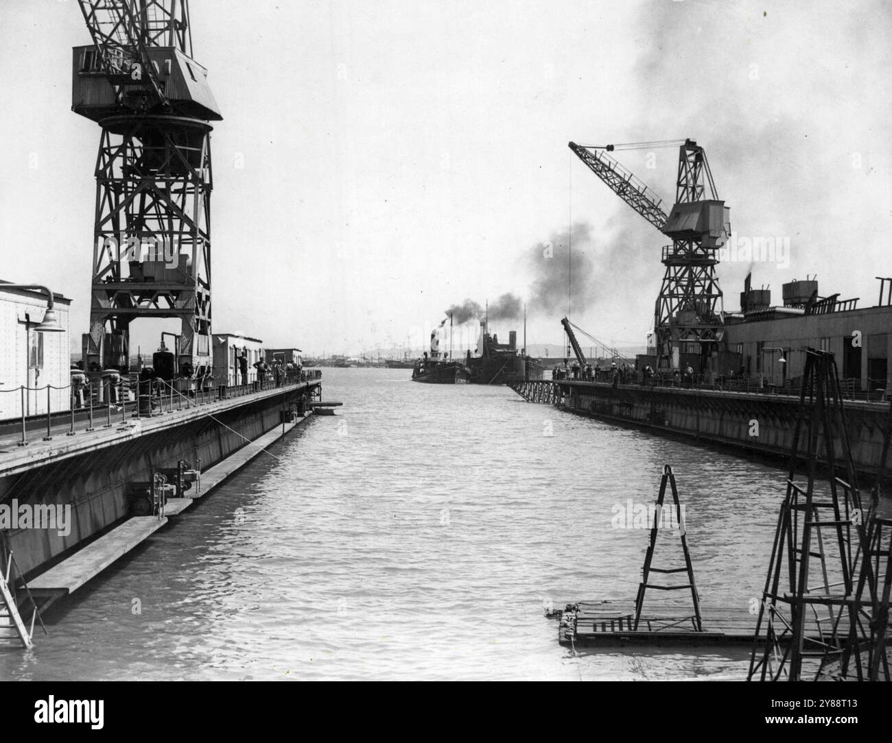 Submerged Floating Dock at Walsh Island. February 13, 1942 Stock Photo ...