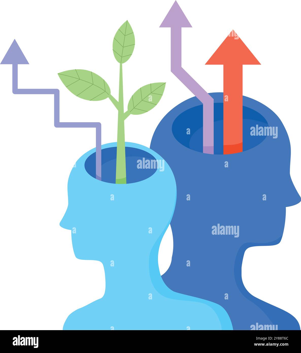 Growing mind concept. Brain development color icon isolated on white ...