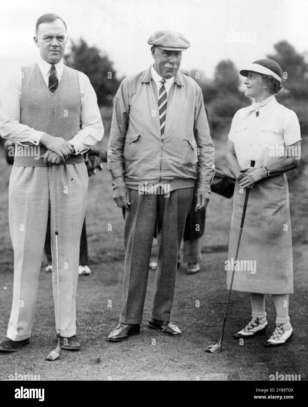 Lady Astor and Major Gwilym Lloyd George, in parliamentary handicap, at Walton heath, Surrey ...