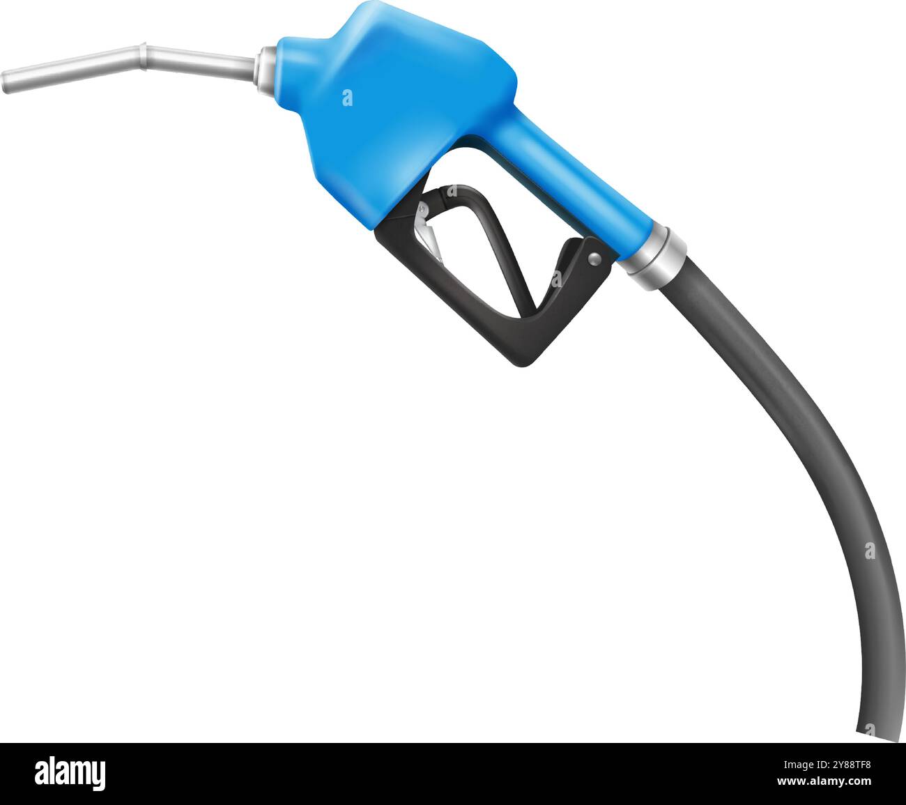 Gas station pump gun realistic industrial hose isolated on white ...