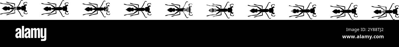 Ant line trail illustration. Insect path to the home. Stock vector illustration isolated on ...