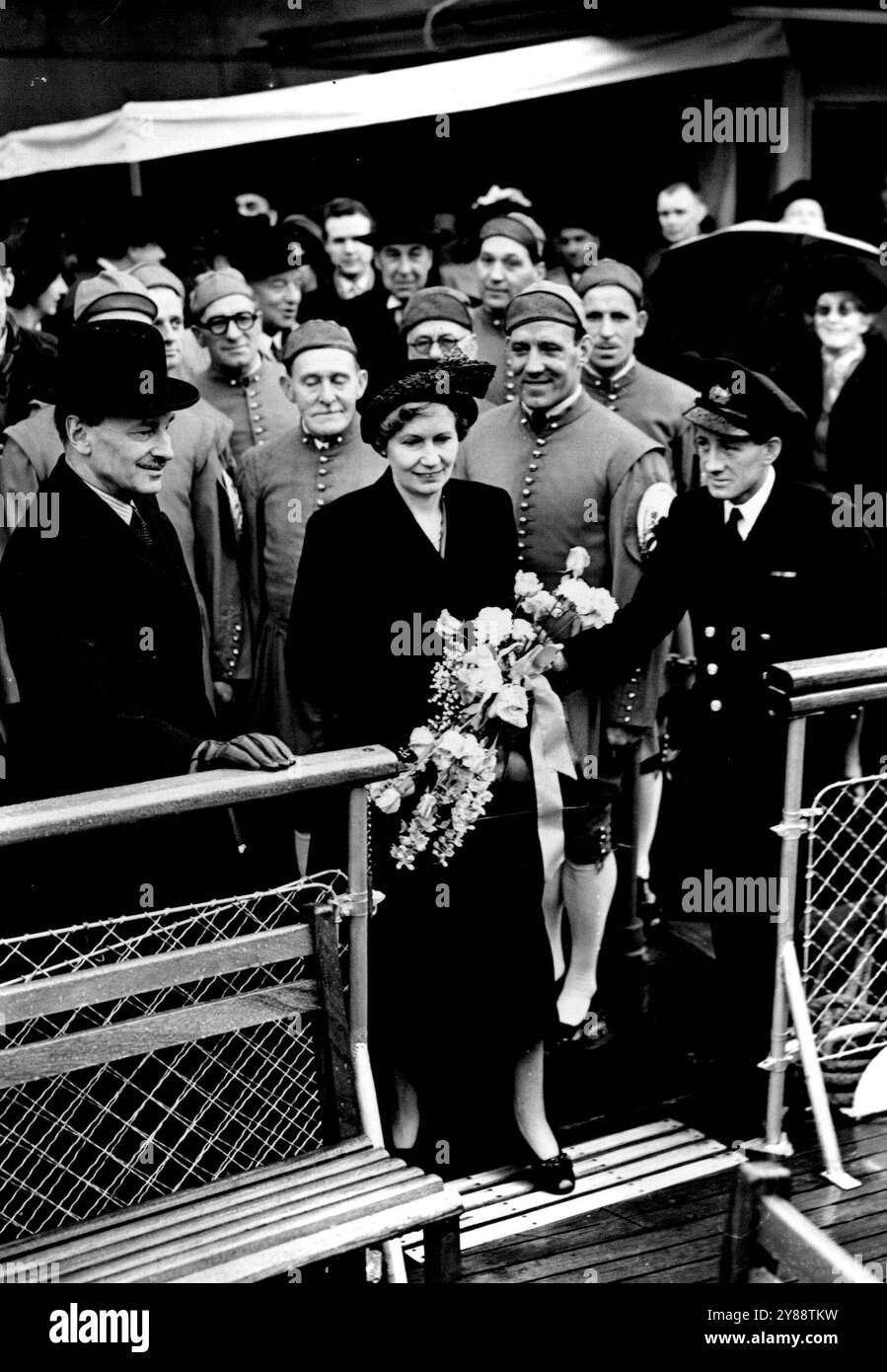 Mrs. Attlee Opens Thames Water Bus Service -- The prime minister ...