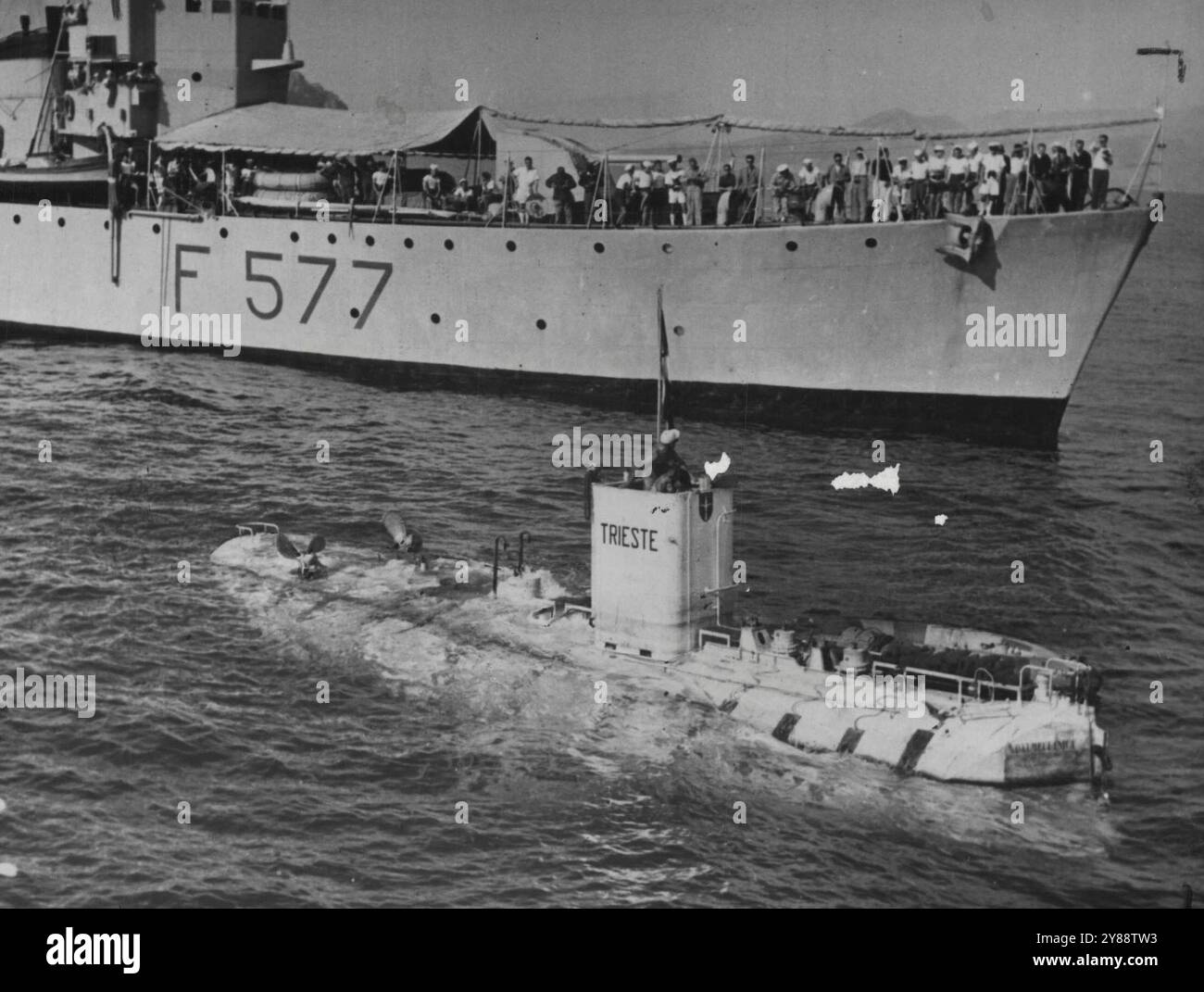 Trieste us navy research vessel submarine us navy hi-res stock ...
