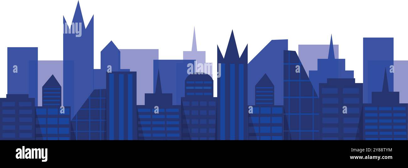 City buildings panorama. Downtown skyscrapers architecture landscape ...