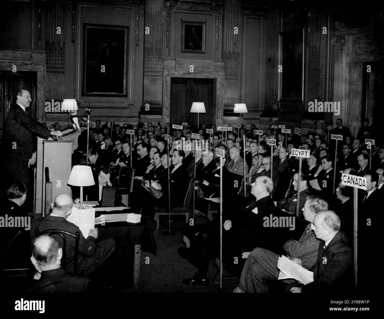 United Nations Educational Conference -- Mr. Attlee addressing the ...