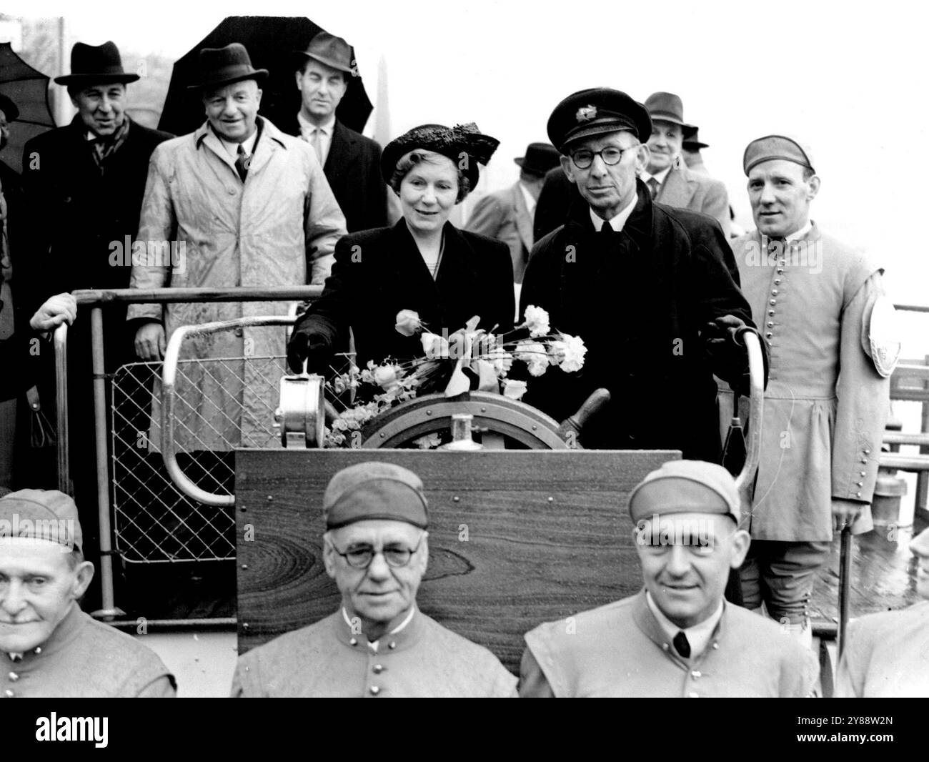Mrs. Attlee Opens 1950 Thames Water-Bus Season -- Mrs. Attlee, wife of ...