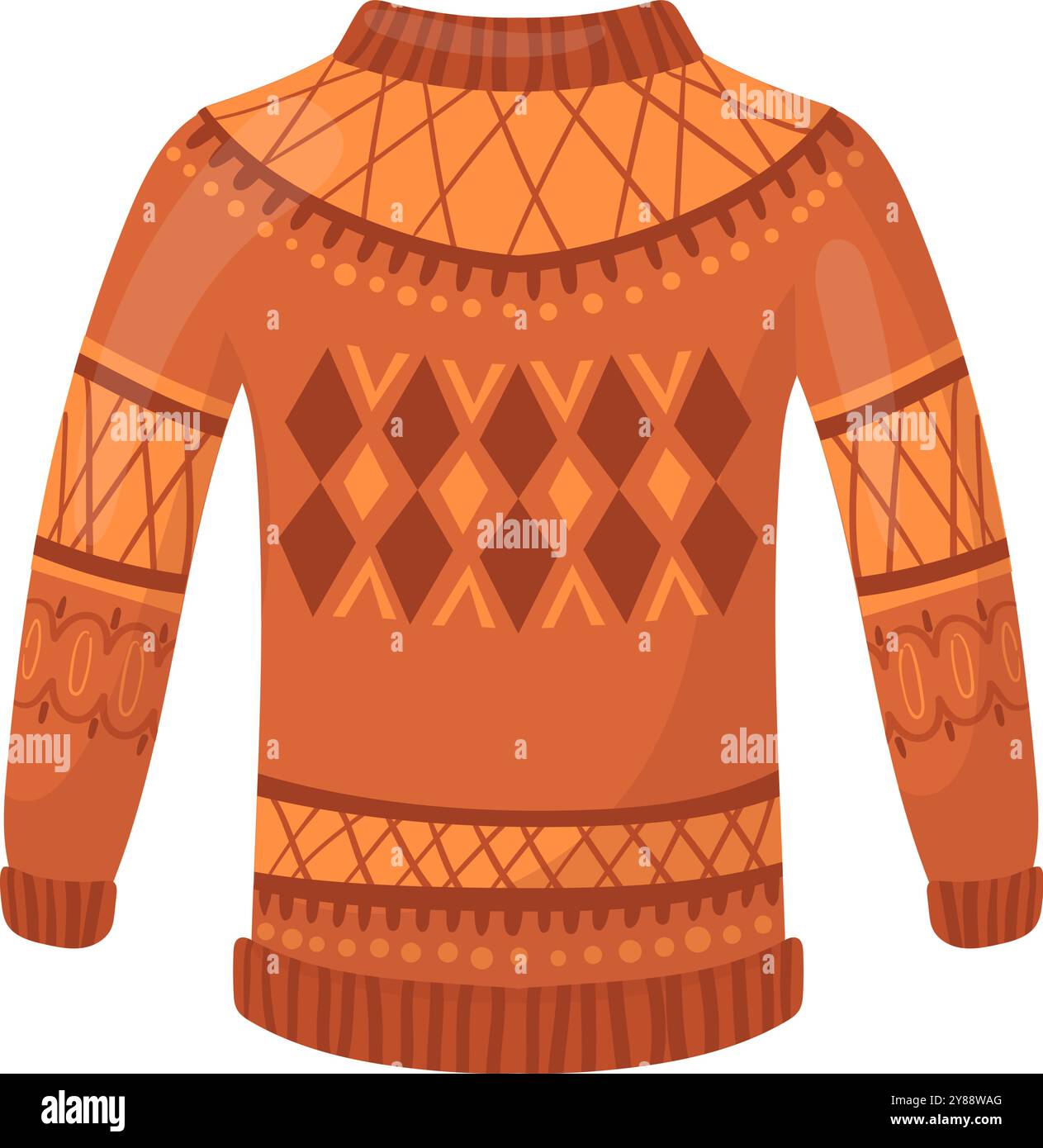 Warm sweater cartoon icon. Seasonal cozy pullover isolated on white ...