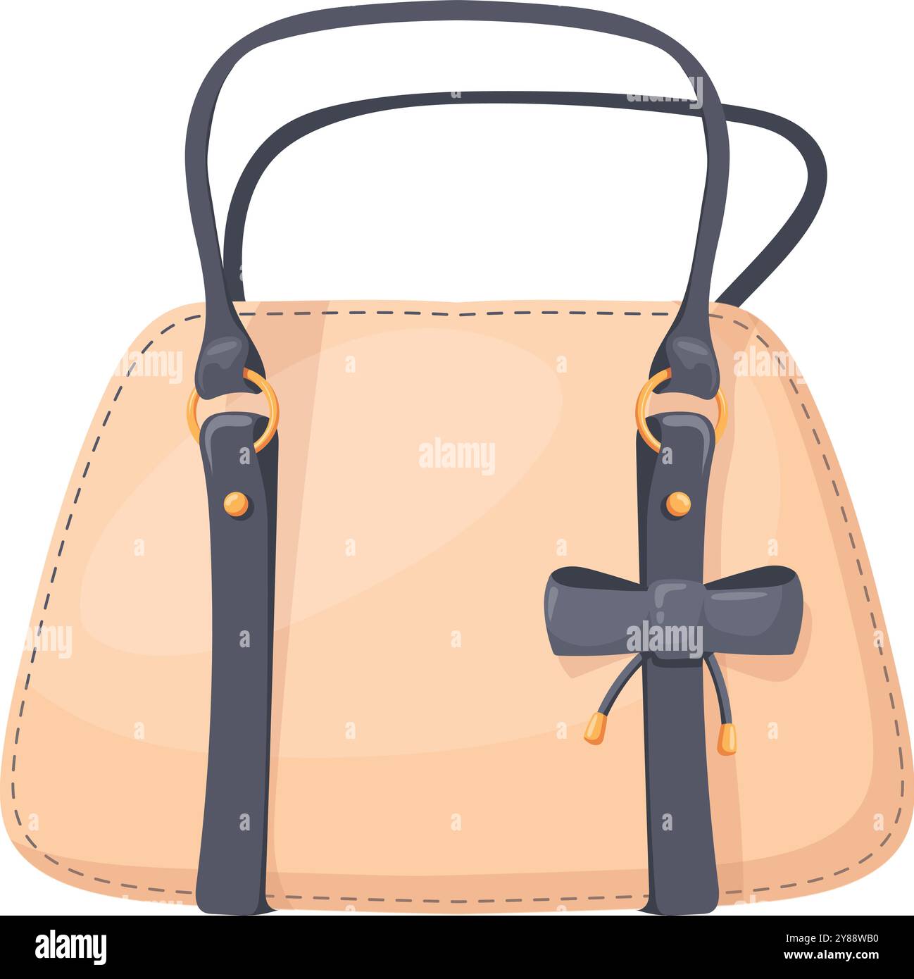 Lady bag cartoon icon. Cute romantic apparel isolated on white ...