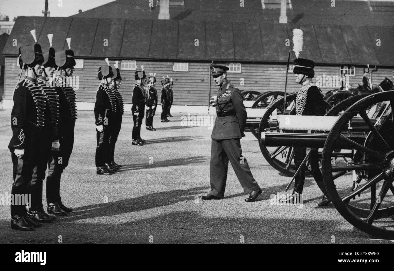 The King Inspects The Royal Horse Artillery -- The King inspecting guns ...