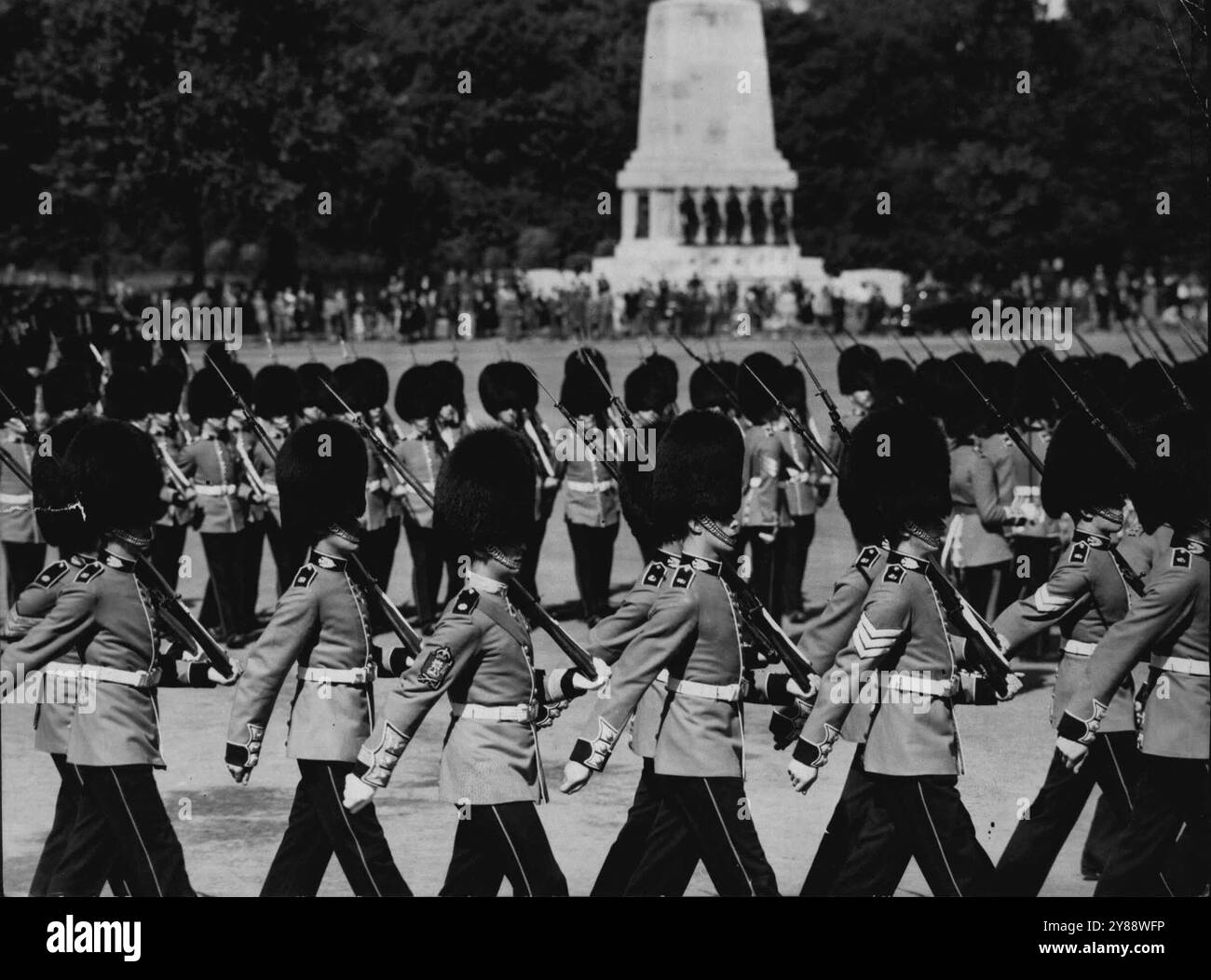 The Guards On Parade -- Men of the Scots Guards taking part in the ...