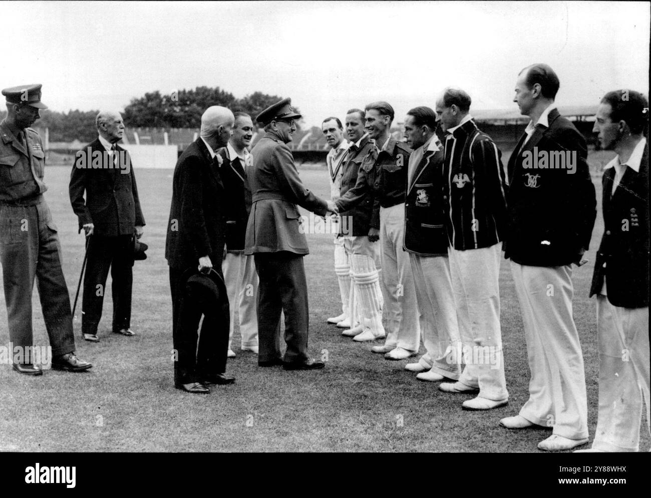 Sir Alan Brooke shaking hands with Pelhan Warner V1. Gen. Sir Miles ...