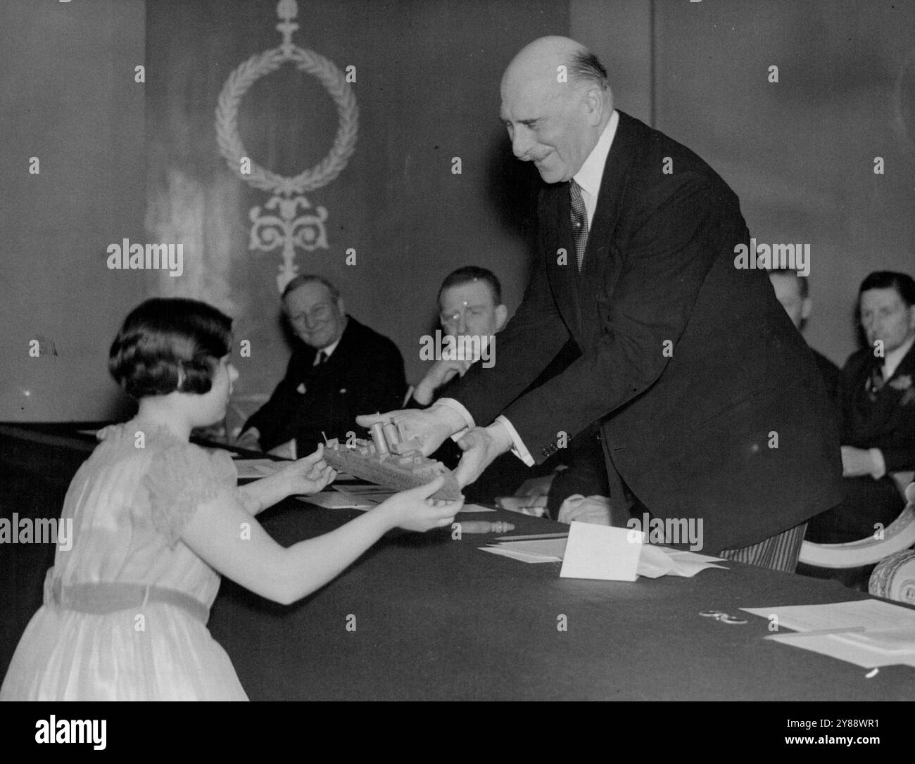 Birthday Present For Princess Elizabeth -- Miss Griffith presenting the ...