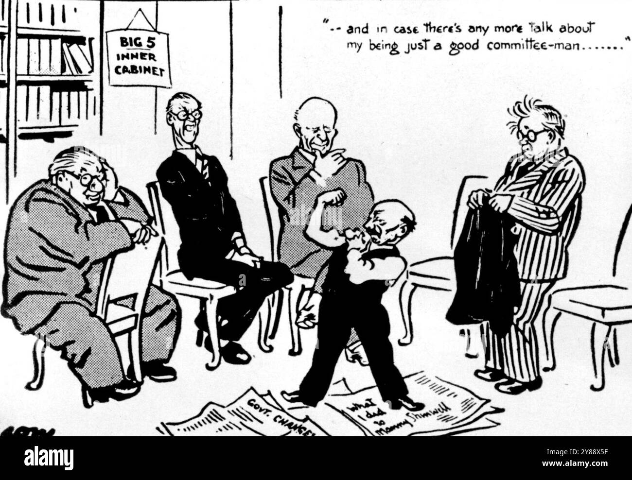 Power Minister Shinwell in a coal crisis a David Low cartoon showed him ...
