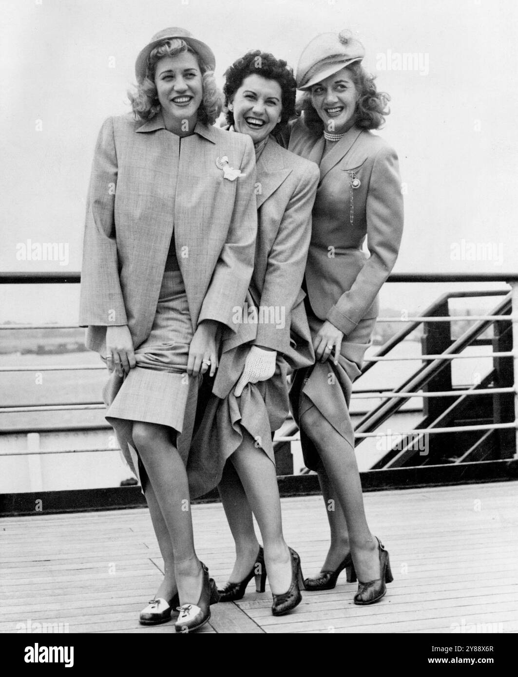 "Three In Harmony" Andrews Sisters ArriveArriving art Southampton, from ...
