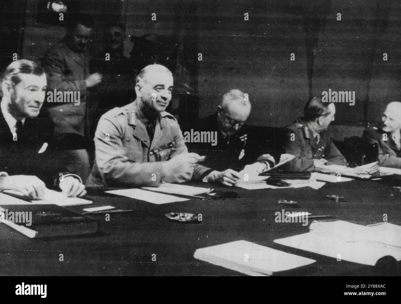 Second from left to right: Lieut. Gen. Sir Hastings Ismay, chief of ...