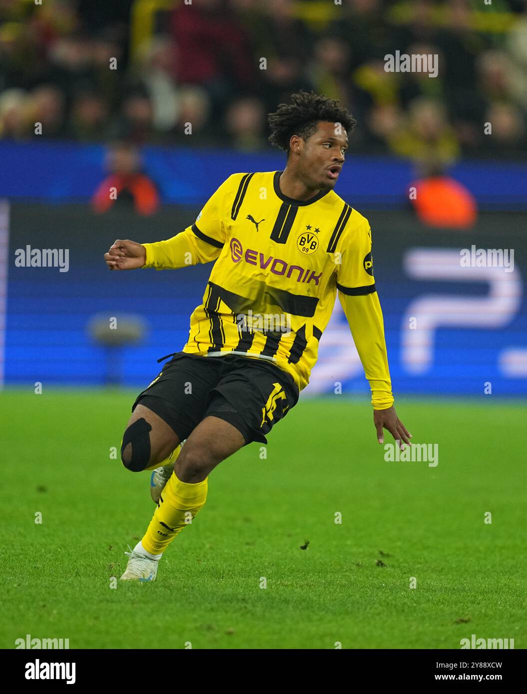 Dortmund, Germany. 1 October, 2024. Julien Duranville of Borussia ...