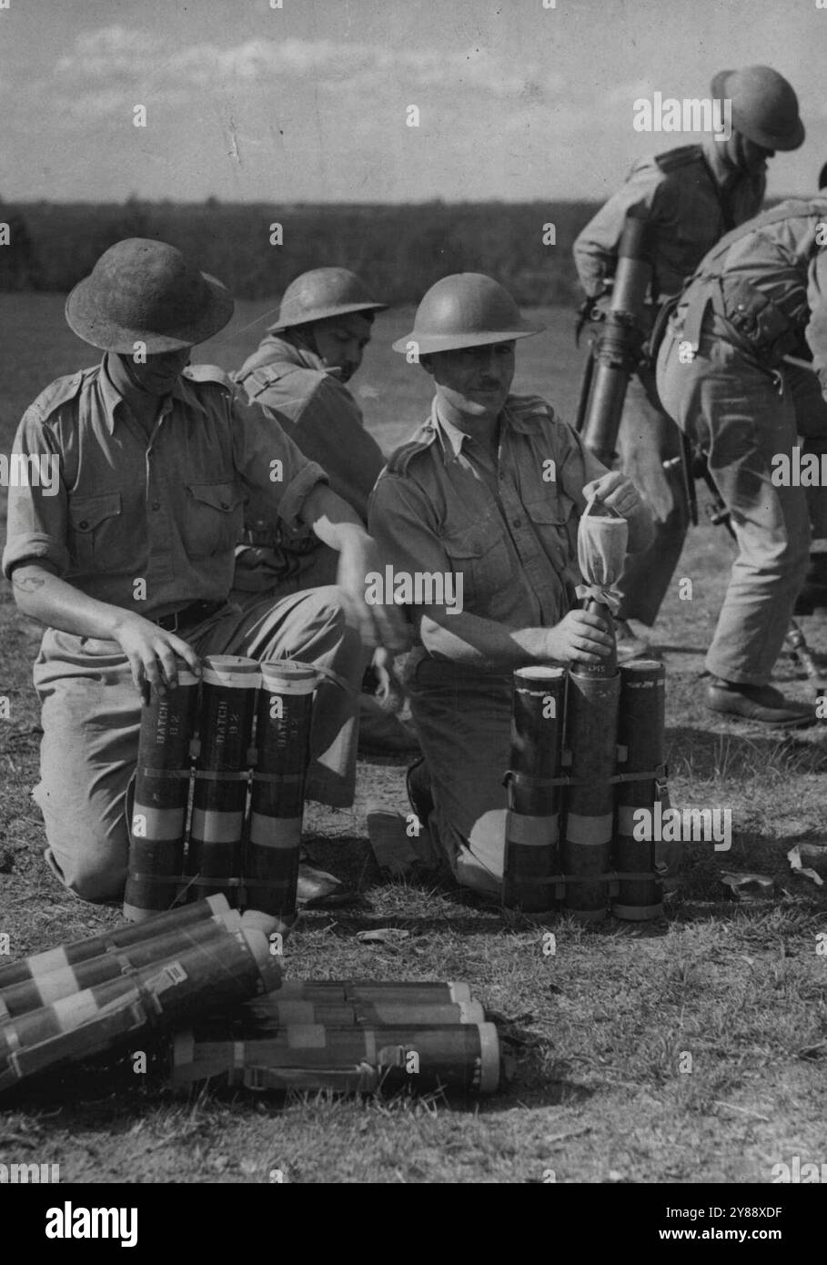 E.C. Training School -- ***** 3' Trench mortar Bombs reach for action ...