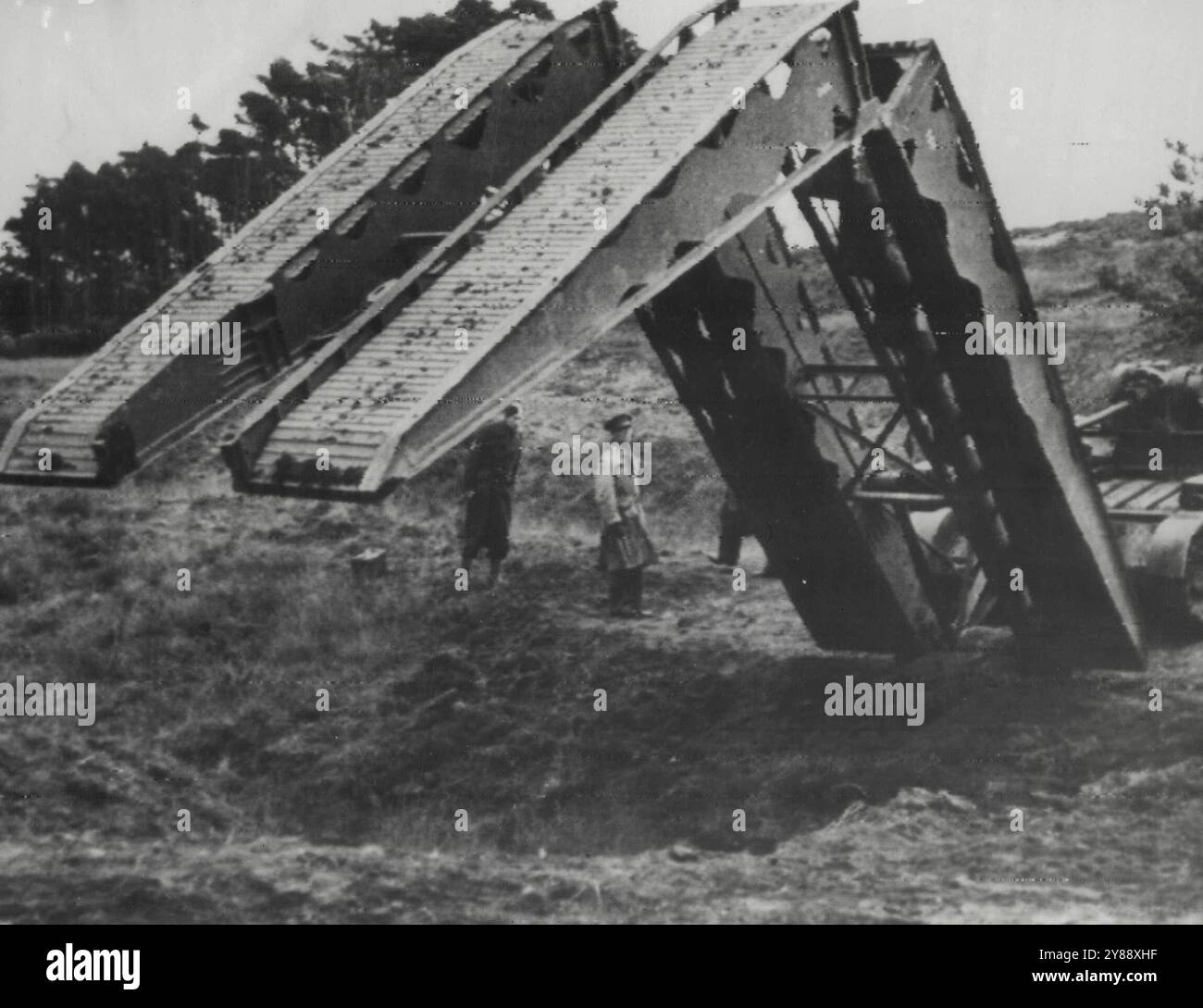 Picking Up Portable Bridge -- This is one the first pictures to be ...