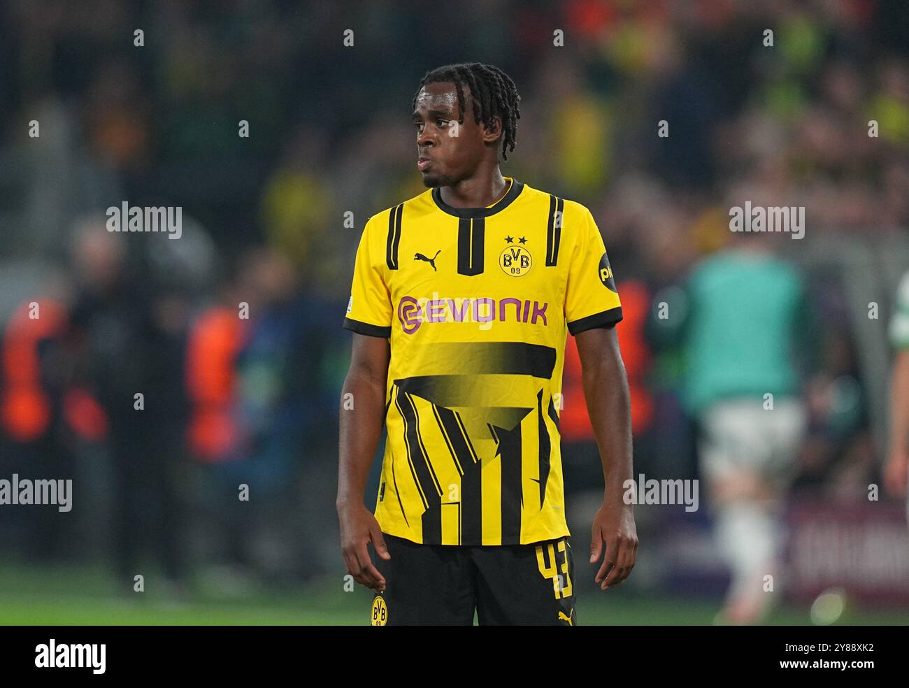 Dortmund, Germany. 1 October, 2024. Jamie Gittens of Borussia Dortmund ...