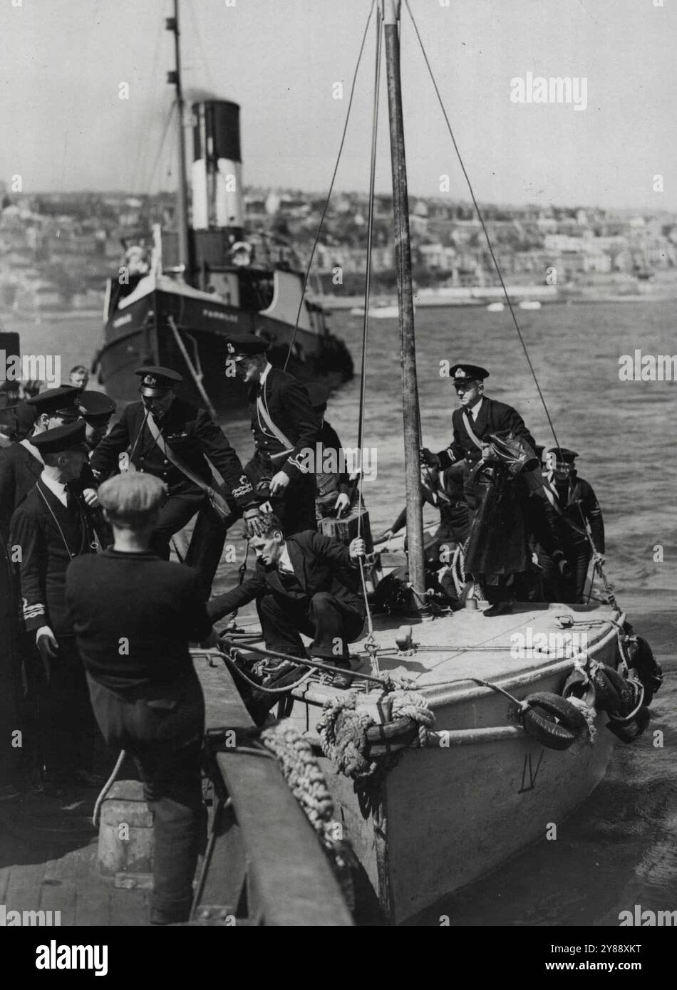 Under The Watchful Eye Of The Navy -- Members of a search party ...