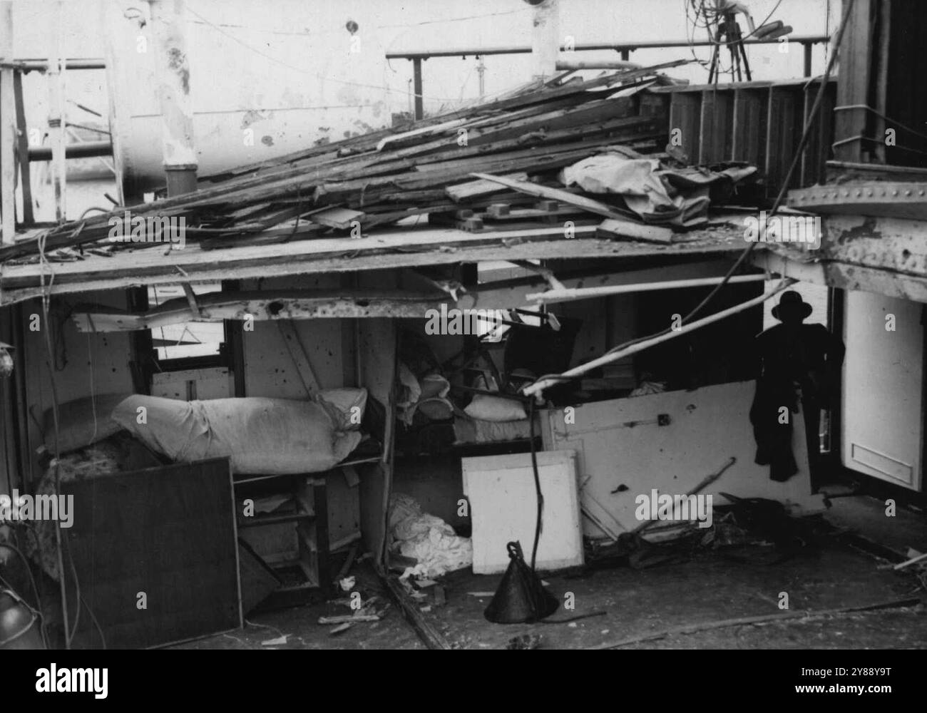 Smashed decking Cabrus reduced to ruins on the ***** Hospital ship ...
