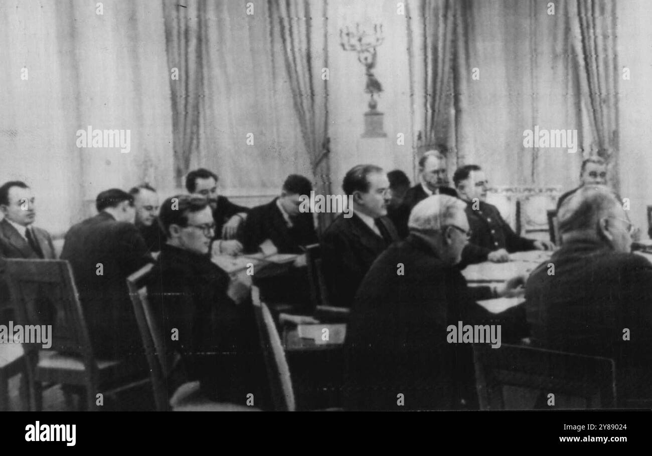 The Moscow Three Power Conference Seen Sitting Around the Table ...