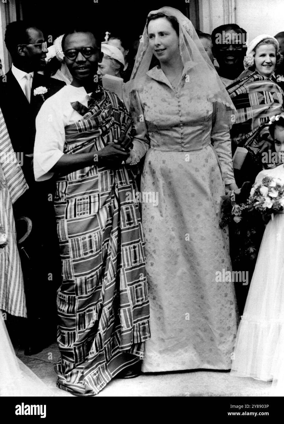 Peggy Cripps Marries An Ashanti -- The Bride and Groom leaving the ...