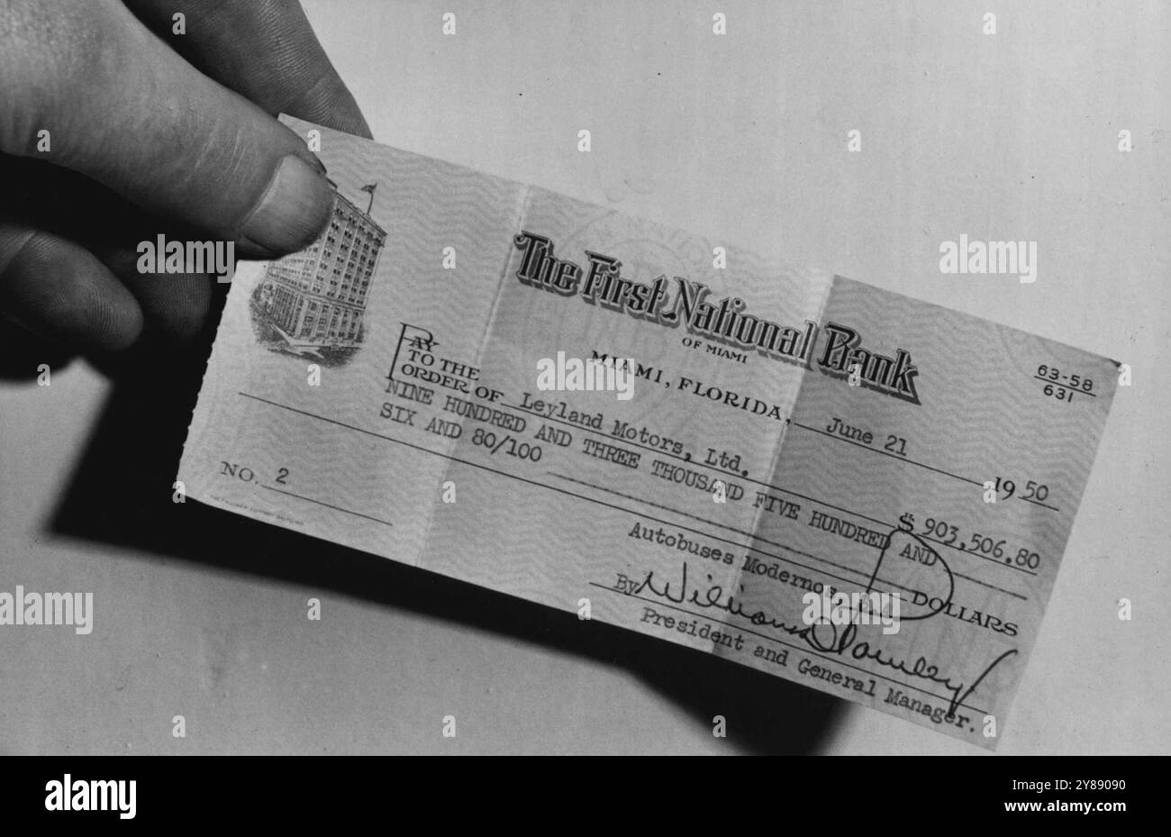 British Firm Secures 8½ Million Dollar Bus Order -- Close up of the 8½ ...