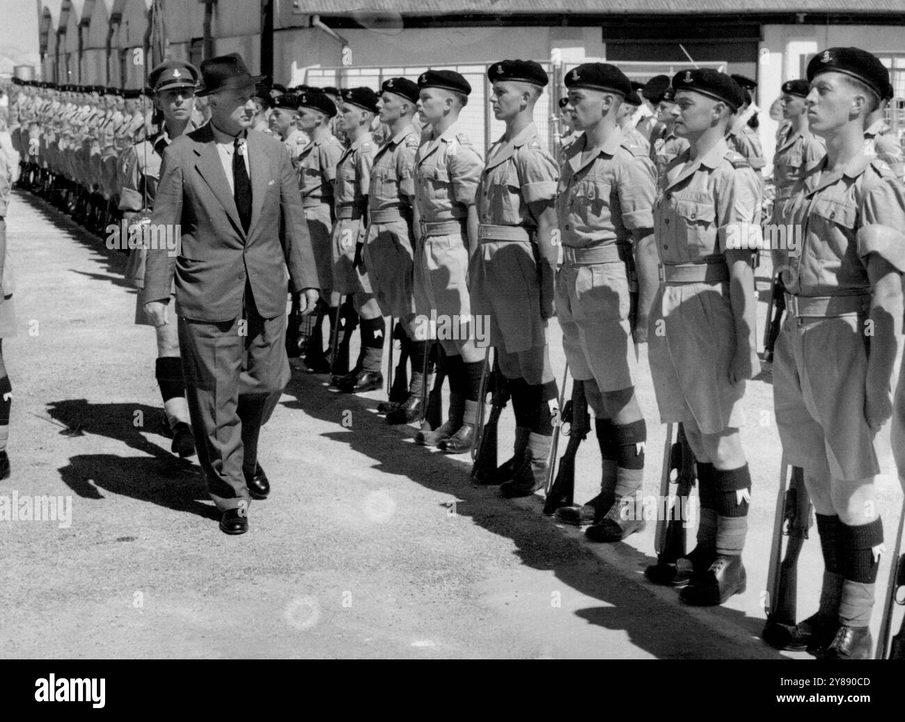 Sir Robert Armitage Leaves Cyprus:Sir Robert inspecting the Guard of ...