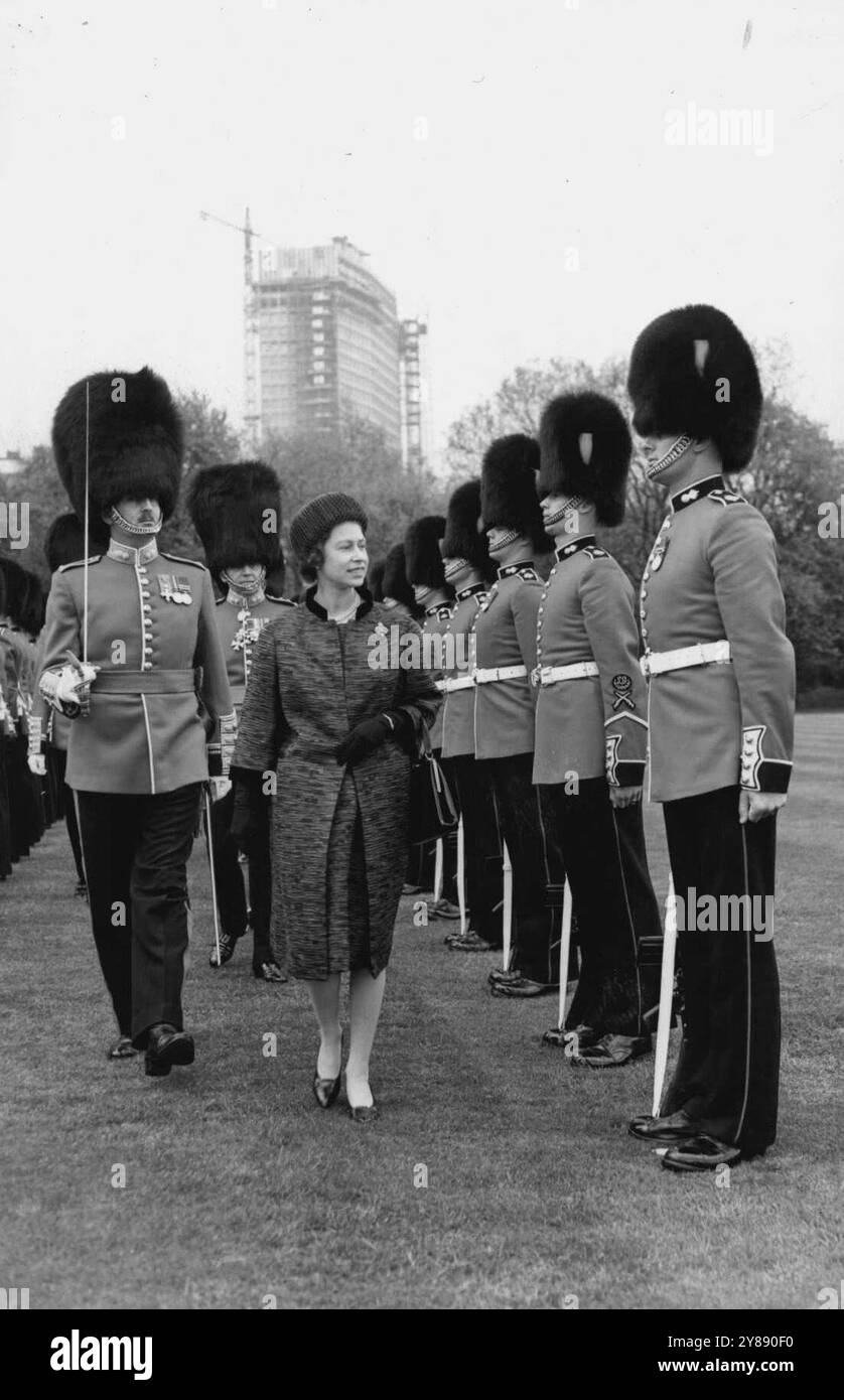 H.M. The Queen Inspecting the company.Inspection Of The Queens Company Grenadier Guards, by H.M ...