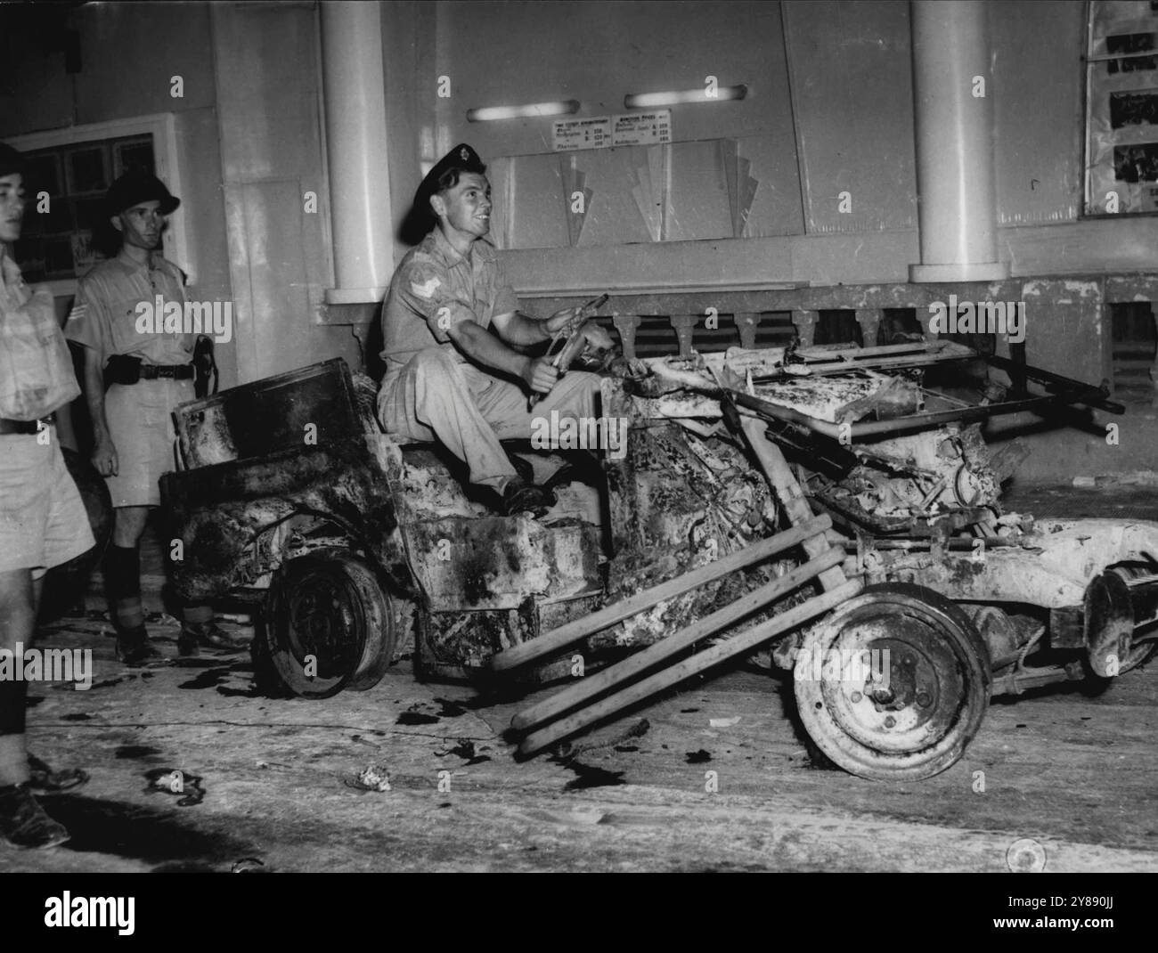 Mob Riots In Nicosia -- This picture shows men of the riot squad of the ...