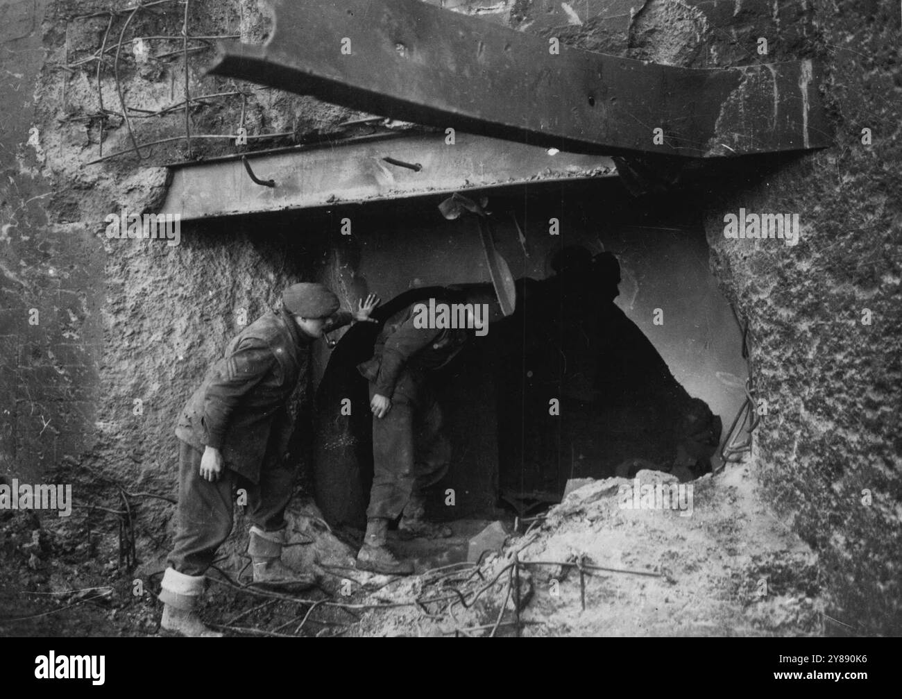British Troops Under The Command Of The 1st., Canadian Army Advancing ...