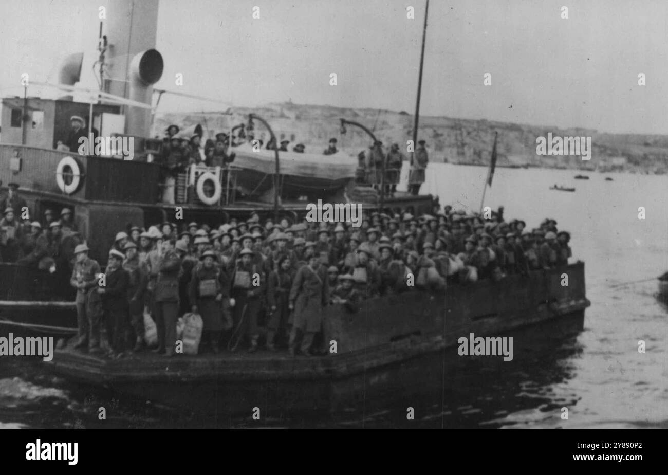 Britains Command Of The Sea. Convoys Arrive Safety At Malta -- Troops ...