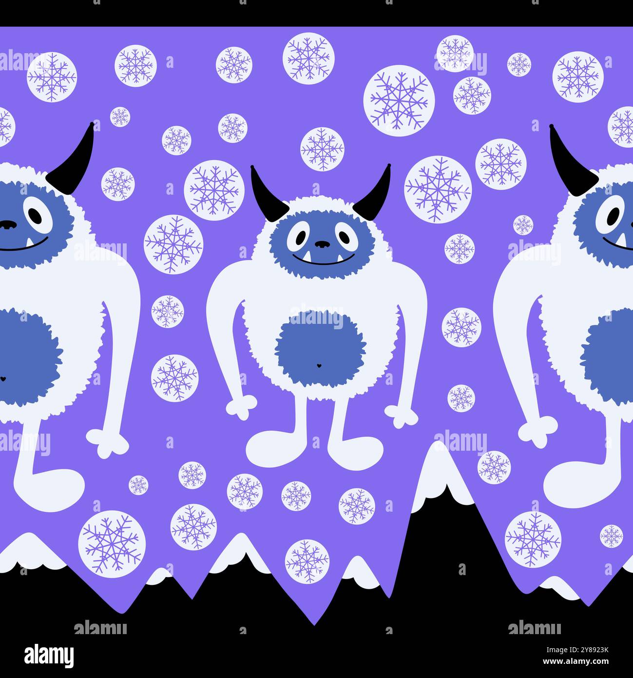 Winter monsters seamless Christmas yeti pattern for wrapping paper and ...