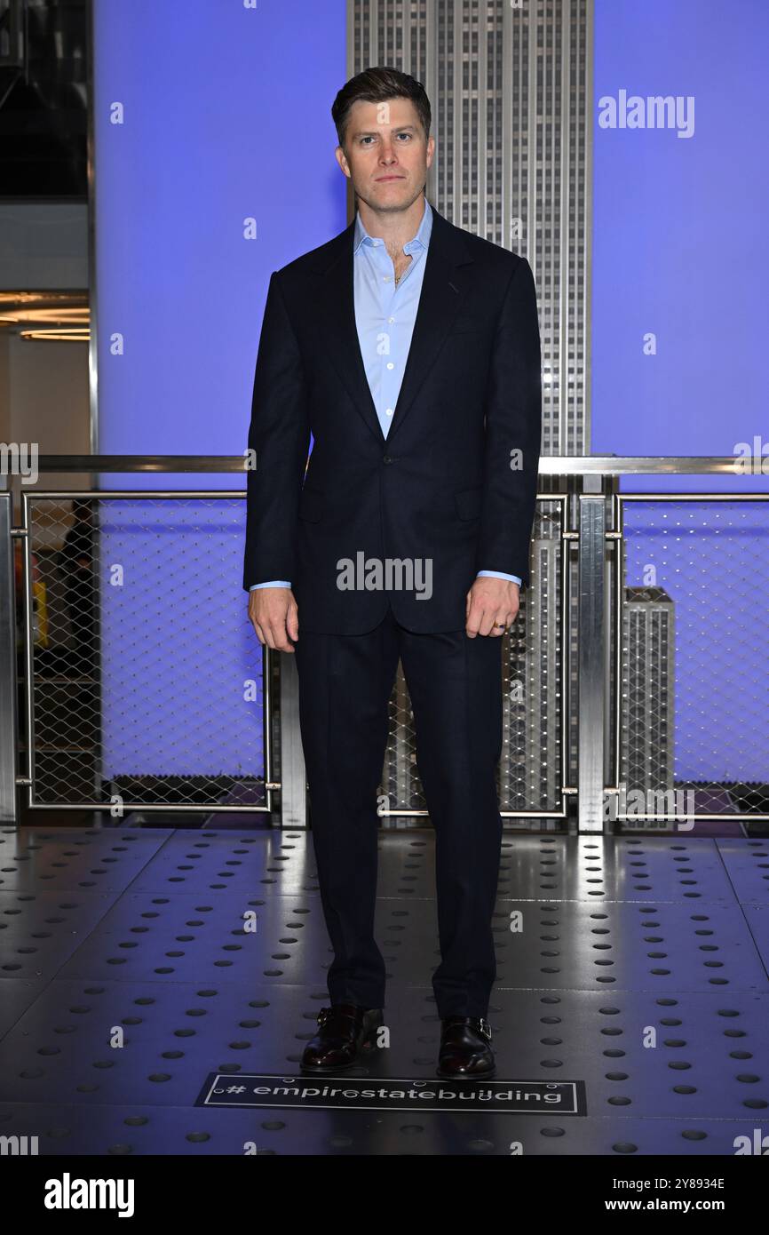 Photo by: NDZ/STAR MAX/IPx 2024 10/3/24 Colin Jost lights the Empire State Building in ...