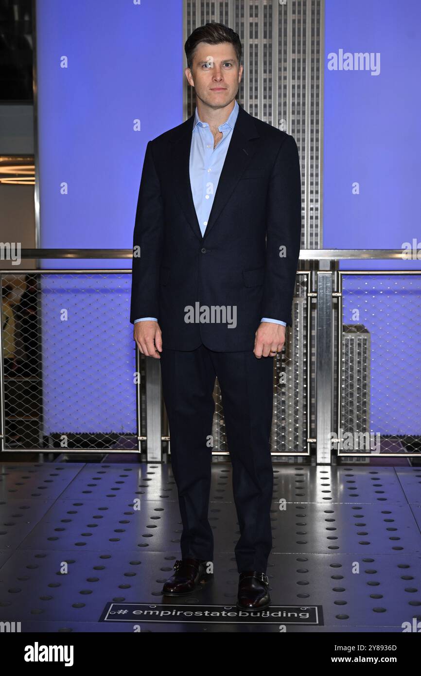 Photo by: NDZ/STAR MAX/IPx 2024 10/3/24 Colin Jost lights the Empire State Building in ...