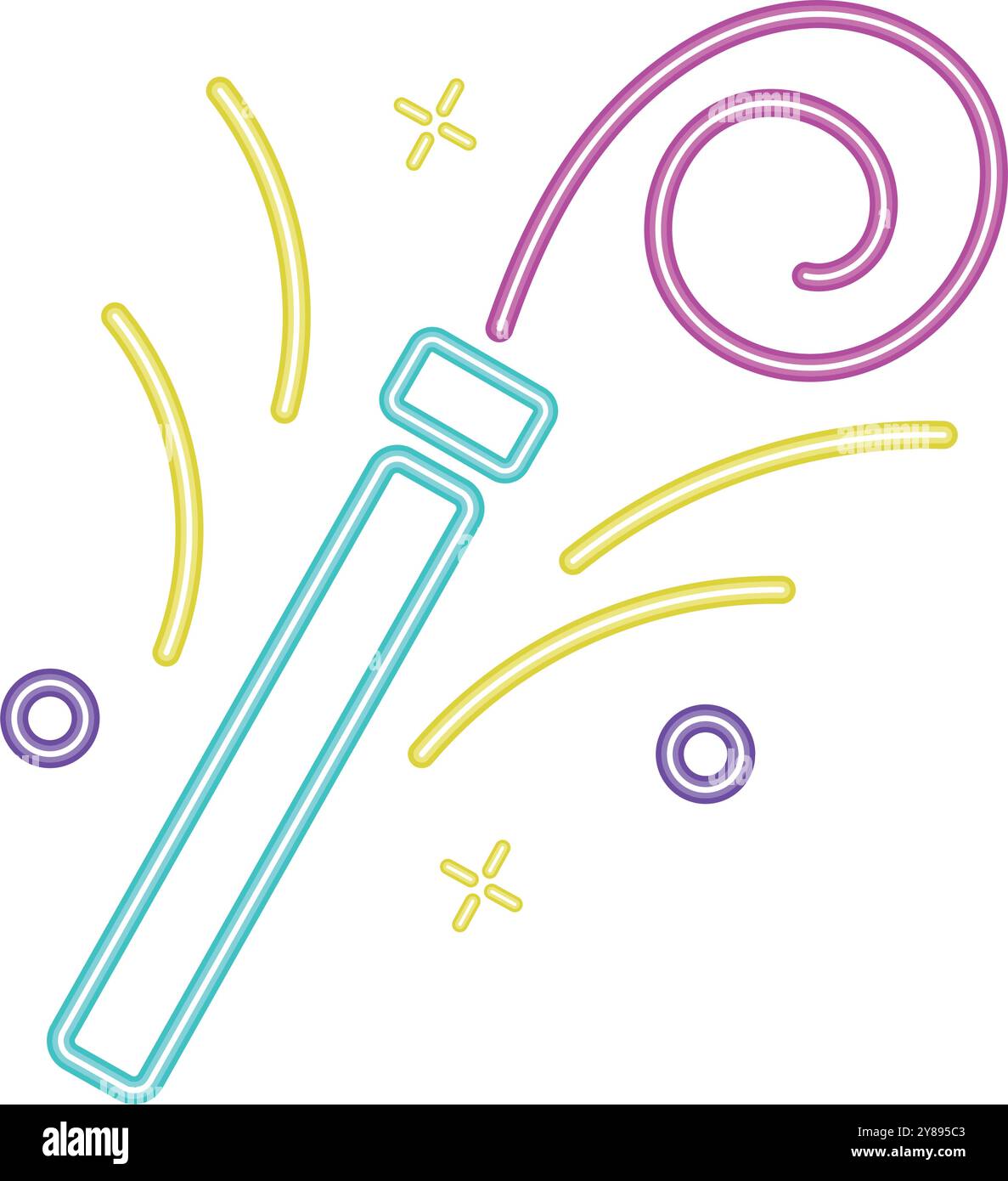 birthday party horn blowout neon Stock Vector Image & Art - Alamy