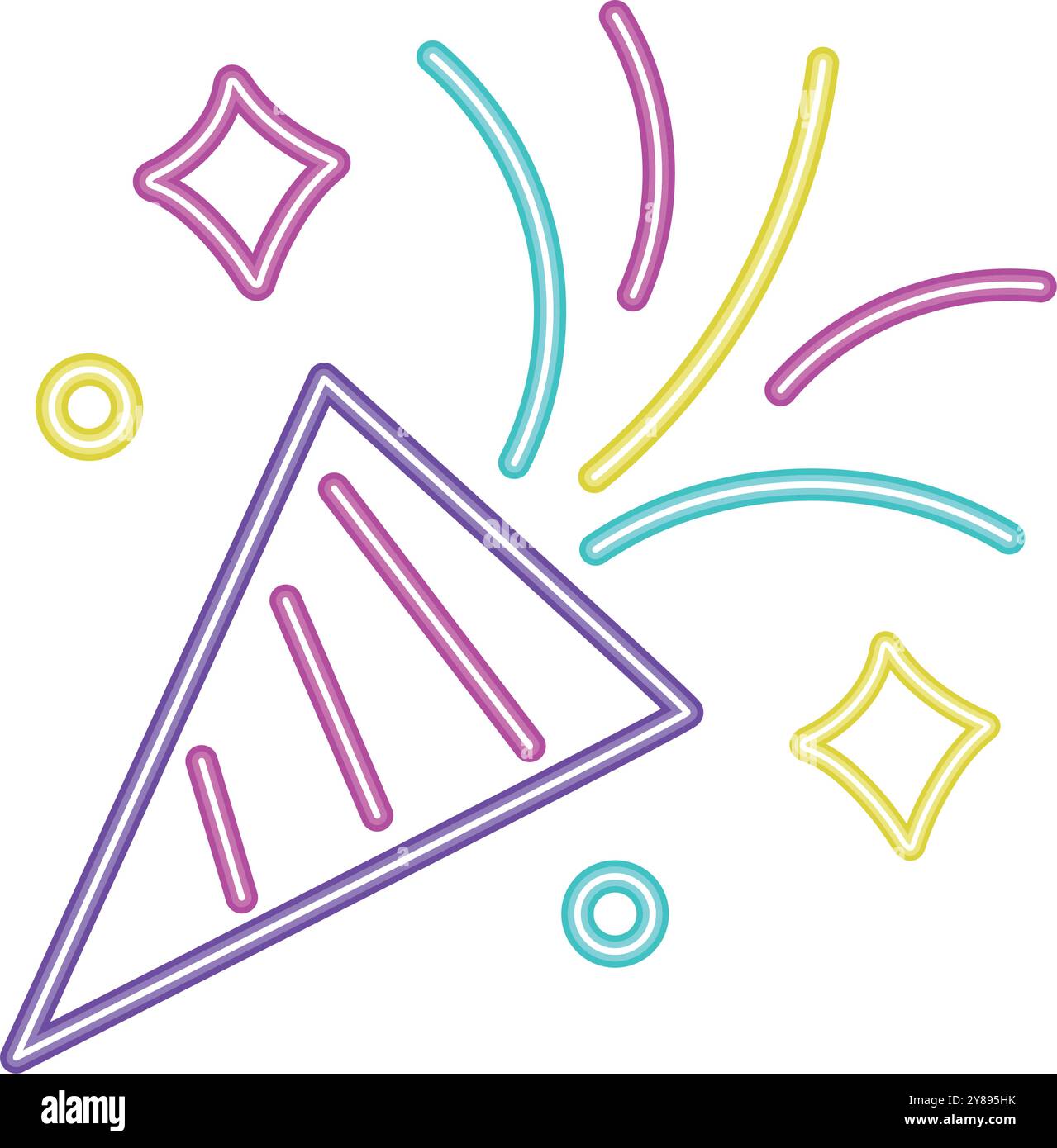 happy birthday confetti bright neon Stock Vector Image & Art - Alamy