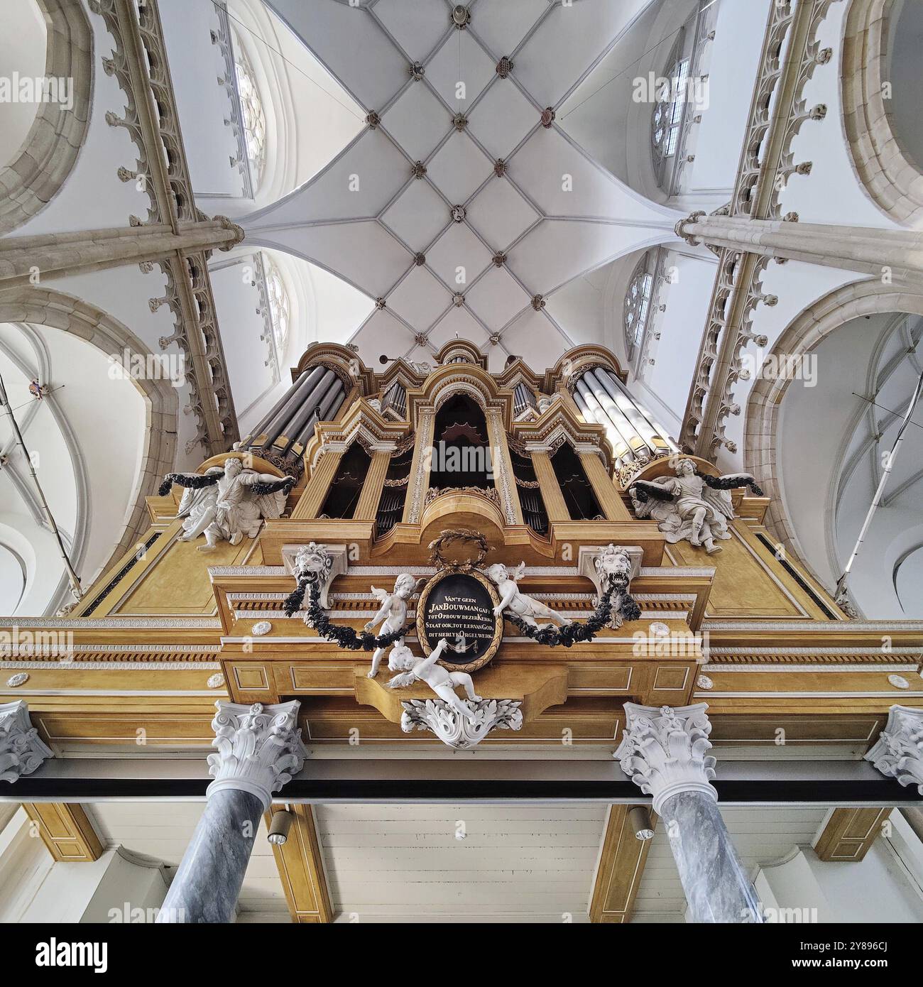 Eusebiuskerk or Grote Kerk, interior view with view of the organ, main ...